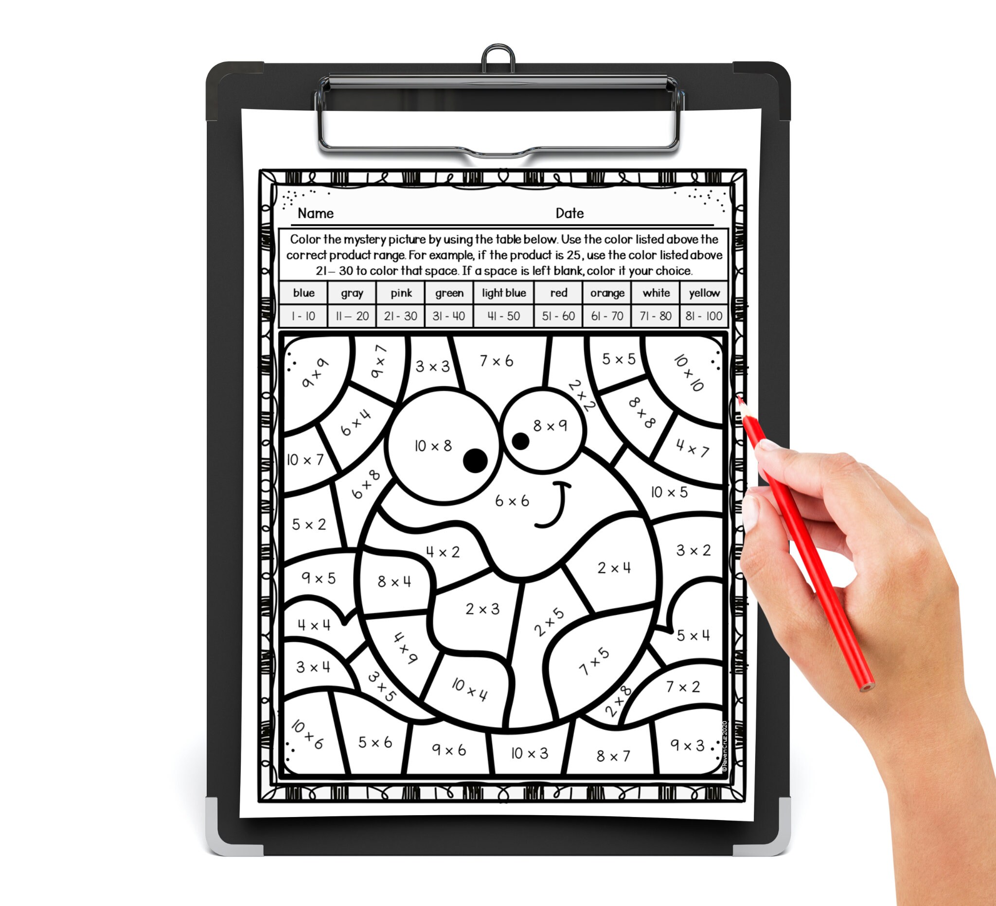 Earth Day Multiplication Color by Number Worksheets for 3rd Grade and ...