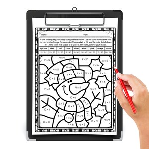 Winter Color by Number Multiplication Worksheets, Winter Classroom Math ...