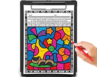 Groundhog Day Color by Number Multiplication Worksheets for - Etsy