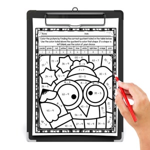 Penguins Division Color by Number Worksheets Activity for 3rd-grade and ...