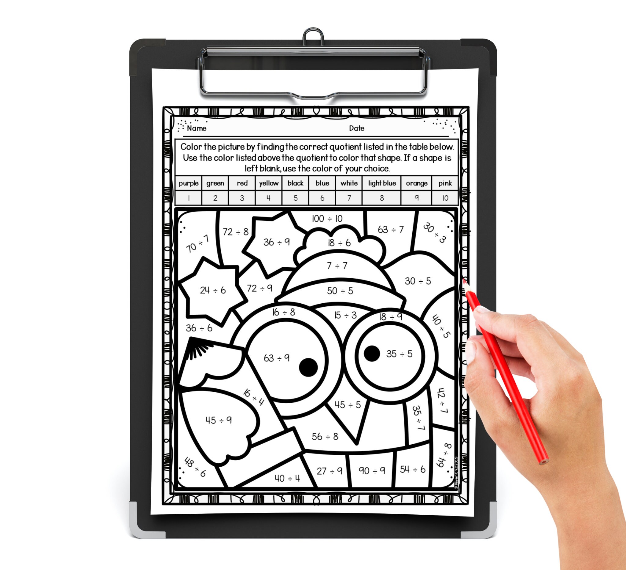 Penguins Division Color by Number Worksheets Activity for 3rd-grade and ...