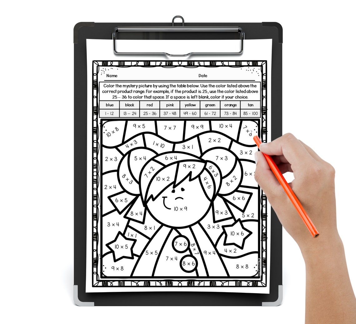 Chinese New Year Color by Number Multiplication Worksheets for 3rd ...