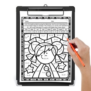 Chinese New Year Color by Number Multiplication Worksheets for 3rd ...