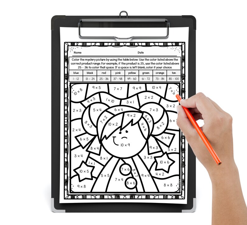 Chinese New Year Color by Number Multiplication Worksheets for 3rd ...