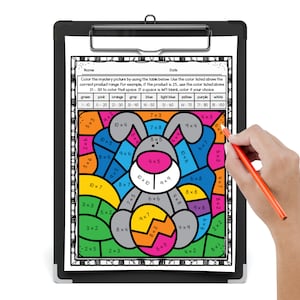Easter Color by Number Multiplication Worksheets for 3rd Grade and 4th ...