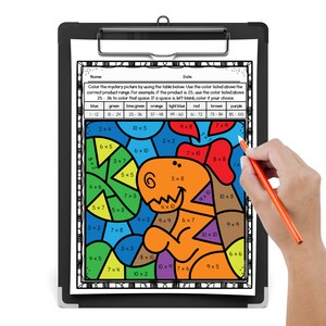 Dinosaur Multiplication Color by Number Worksheets | Fun 3rd Grade ...