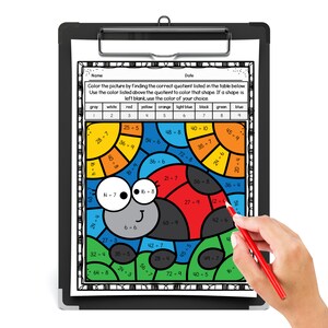 Bugs Division Color by Number Worksheets | 3rd Grade Centers | 4th ...