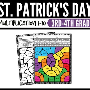 St. Patrick's Day Multiplication Color by Number | St. Paddy's Day Math ...