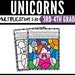 Unicorn Color by Number Multiplication Worksheets 3rd Grade Math ...