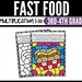 Fast Food Multiplication Color by Number Worksheets, 3rd Grade Math ...