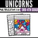 Unicorn Color by Number Multiplication Worksheets 3rd Grade Math ...