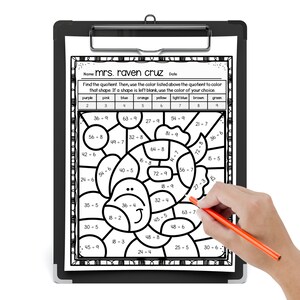 Sea Animals Division Color by Number Worksheets | - Etsy