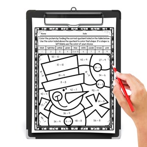 Division Color by Number Worksheets for Winter in 3rd Grade and 4th ...