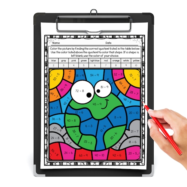 Earth Day Division Color by Number Worksheets for 3rd Grade and 4th ...