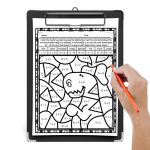 Dinosaur Multiplication Color by Number Worksheets | Fun 3rd Grade ...