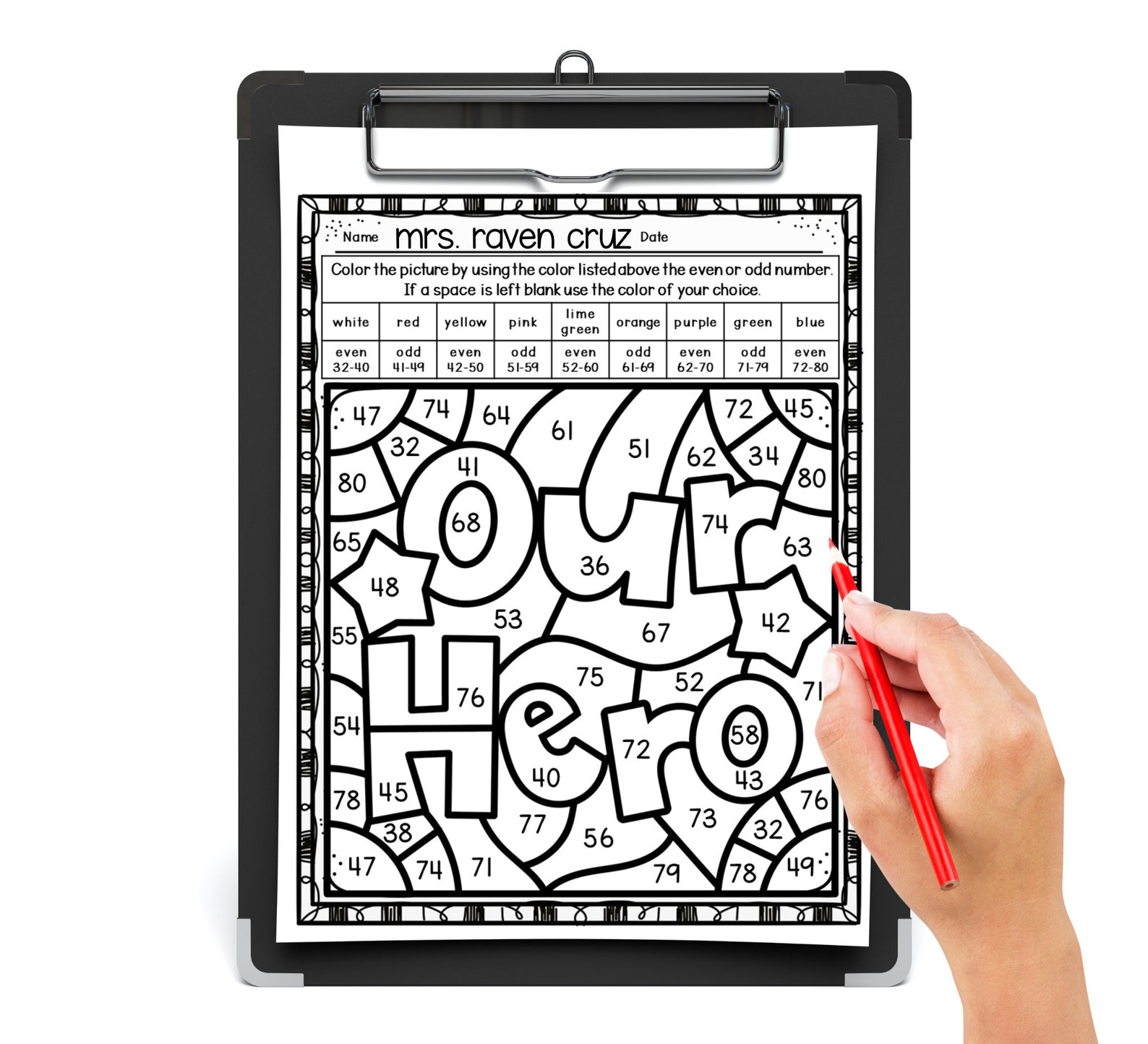 Memorial Day Color by Number: Odd & Even Worksheet (digital Download ...