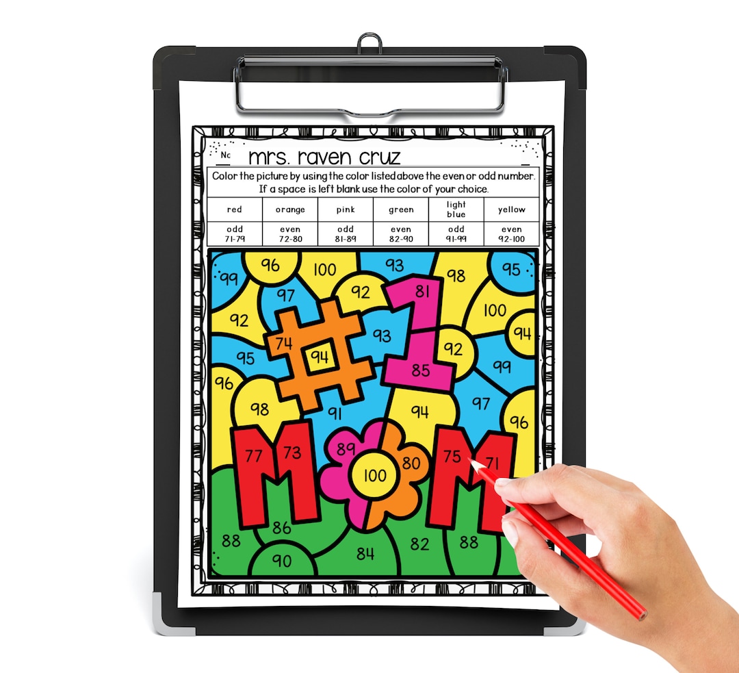 Mother's Day Coloring Pages for Odd and Even Numbers 1 to 100 Mother's ...