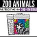 Zoo Animals Multiplication Color by Number Worksheets | 3rd Grade ...