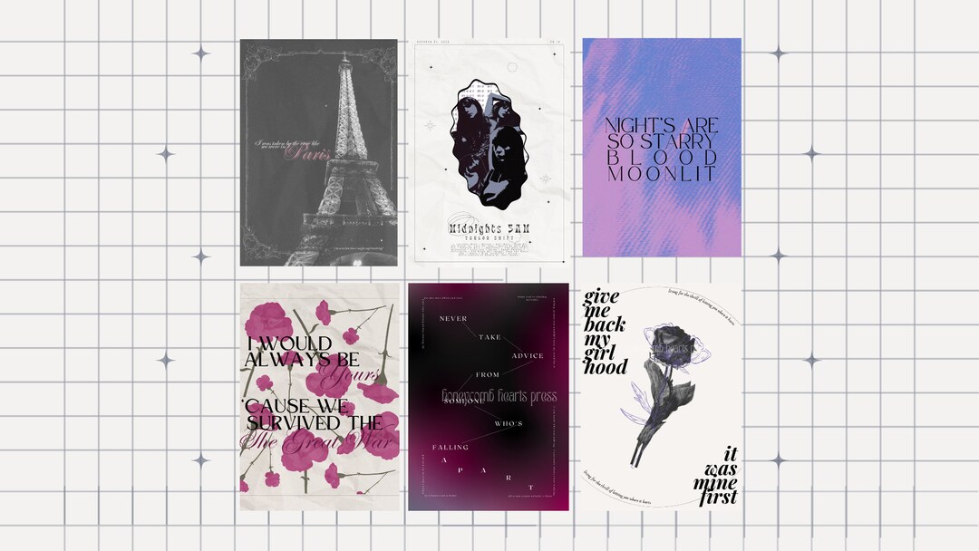 Taylor Swift Midnights 3AM Tracks Prints Set of 6 Digital Downloads - Etsy