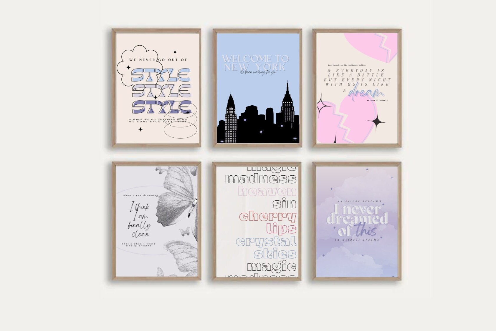 Taylor Swift 1989 Prints Set of 6 Digital Downloads - Etsy