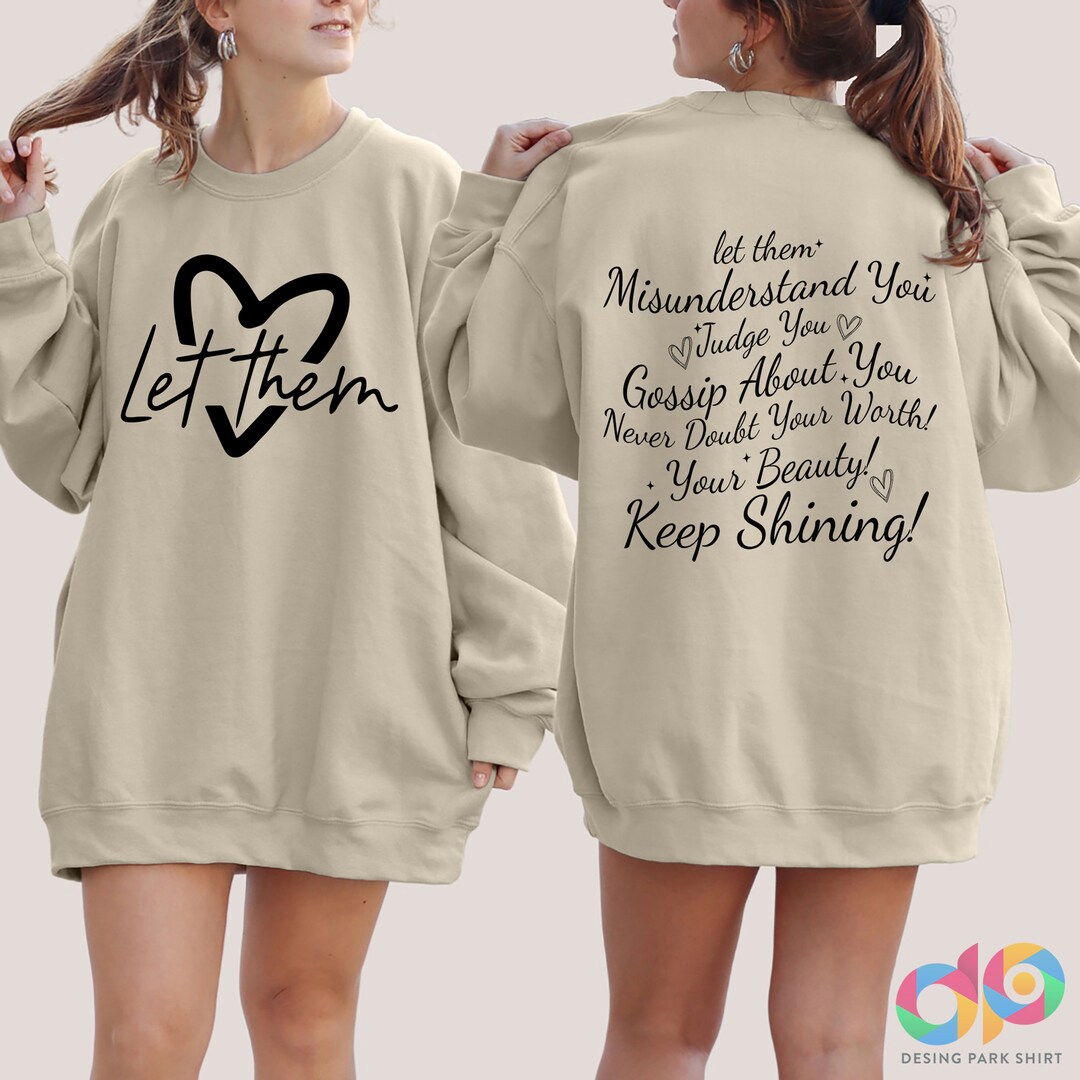 Let Them Sweatshirt, Mental Health Hoodie, Self Worth, Self Love ...