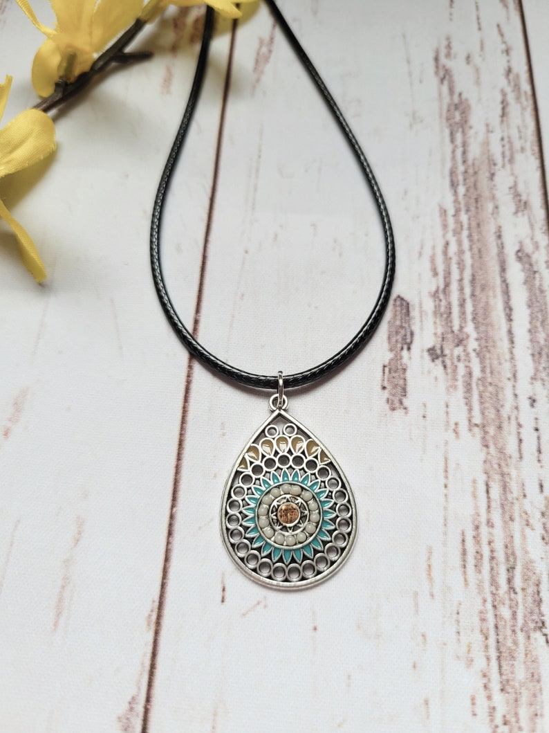 Boho Teardrop Necklace for Teenage Girl, Boho Cord Necklace for Women ...