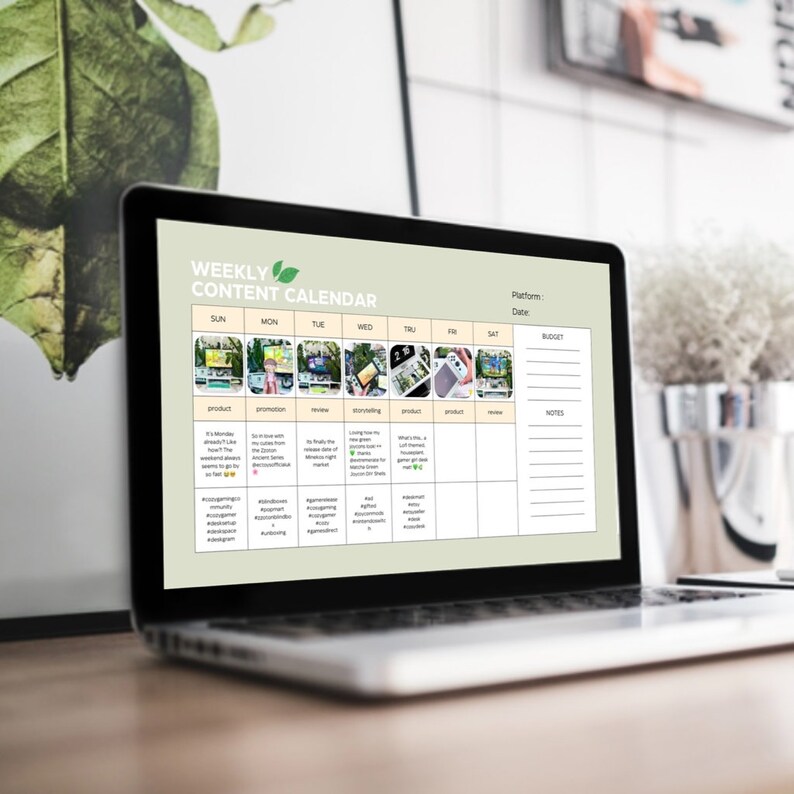 Weekly Content Calendar for Social Media Content, Posts and Reels ...