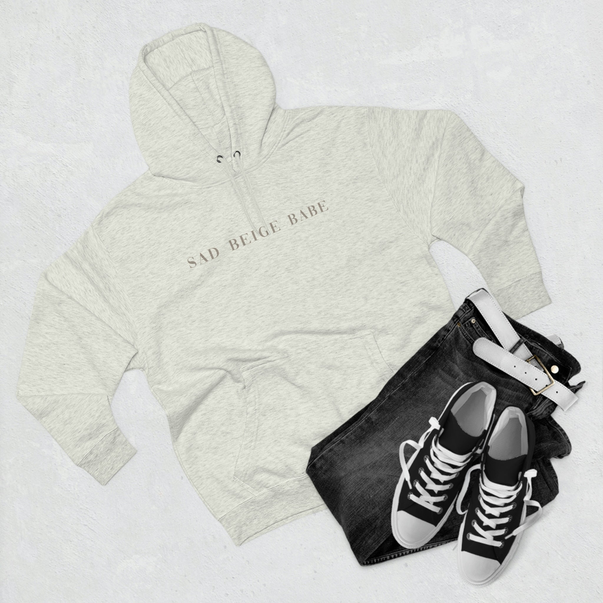 Sad Beige Babe, Social Media Inspired Pullover Hoodie, Sad Girls Hoodie ...