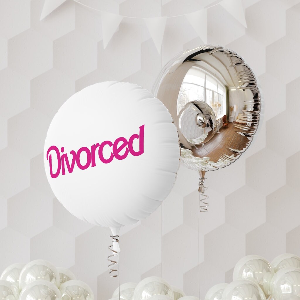Divorced Party Balloon, Divorce Doll Inspired White Pink Balloon ...