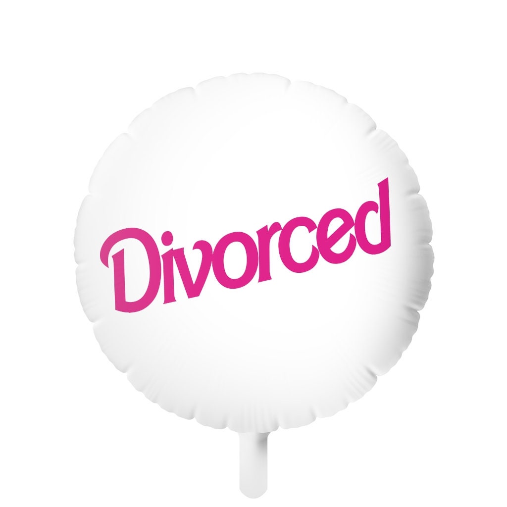 Divorced Party Balloon, Divorce Doll Inspired White Pink Balloon ...
