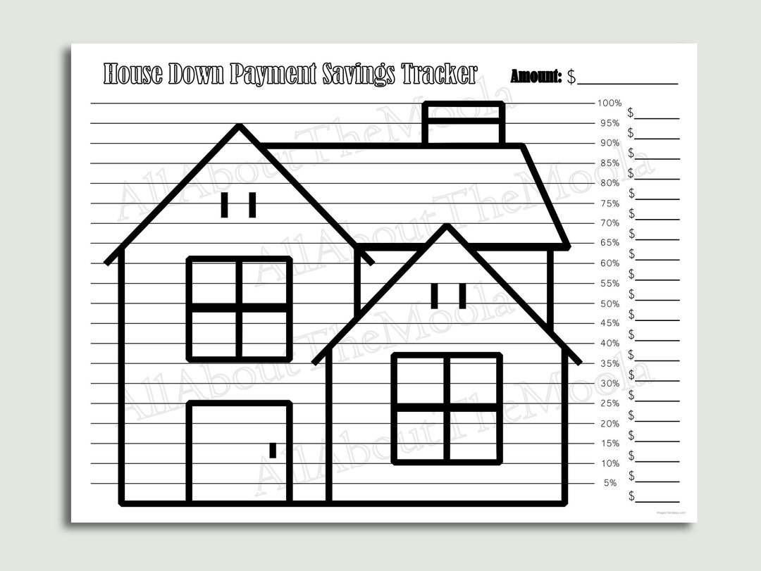 Savings Tracker, Savings Challenge, Save for House, Home Down Payment ...