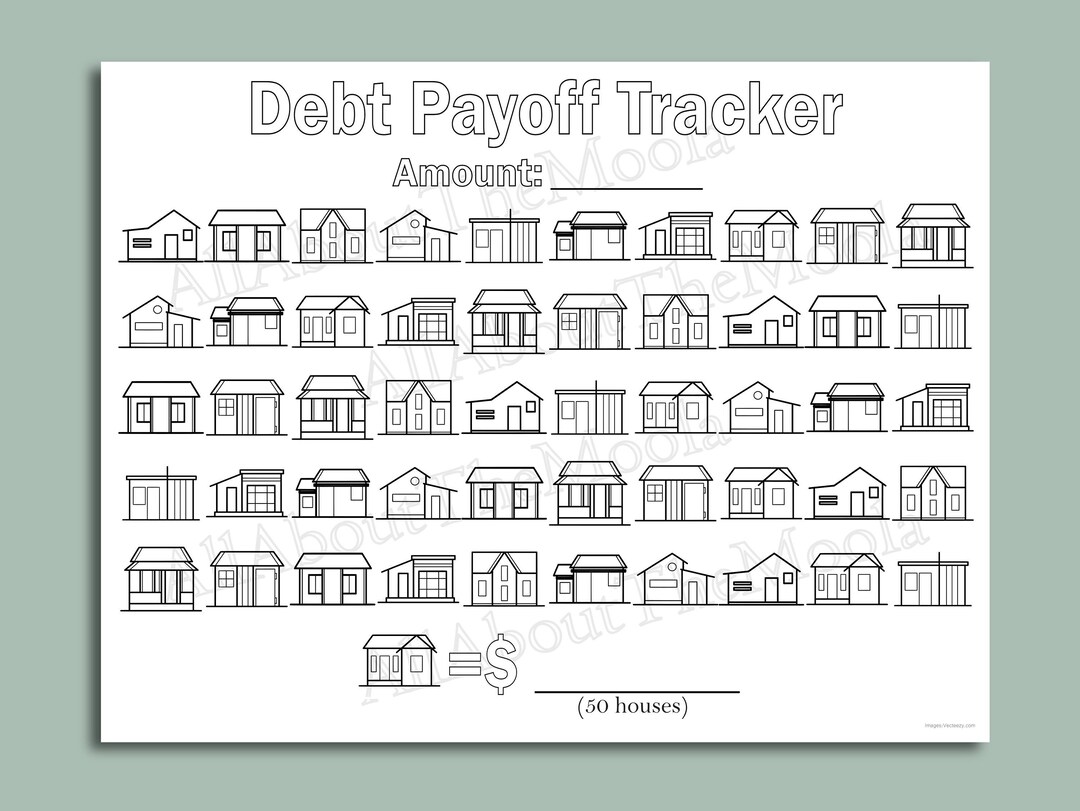 Debt Payoff Tracker: Coloring Houses Printable (PDF Download) - Etsy