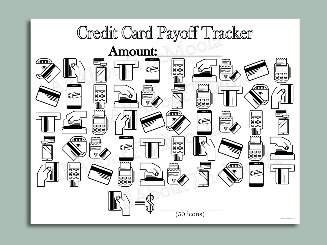 Credit Card Debt Payoff Tracker: Coloring Page (printable PDF) - Etsy