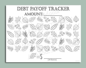 Fall Leaf Debt Payoff Printable Sheet, Debt Payment Tracker, Instant ...