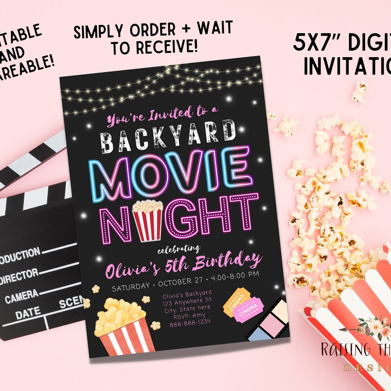 Outdoor Movie Invite - Etsy