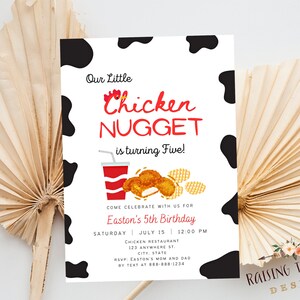 Chicken Birthday Invitation, Digital Invite, Chicken Nugget Party ...