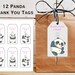 Panda Thank You Tags: Birthday Party Favors (digital Download) - Etsy