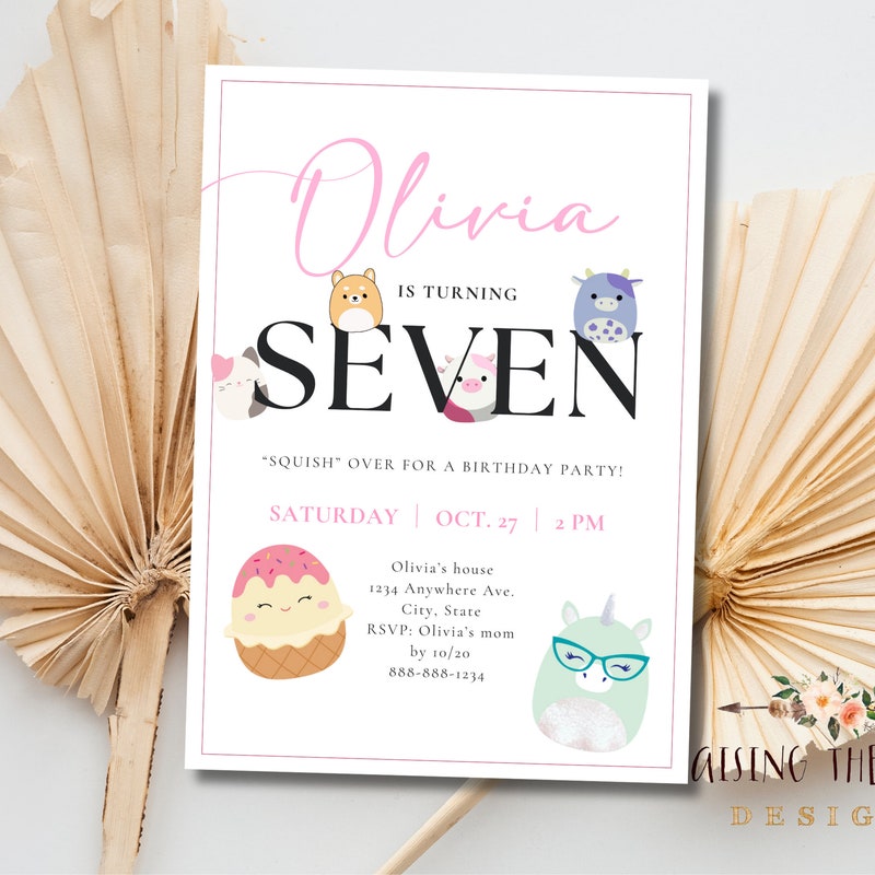 Squishy Party Invitation - Etsy