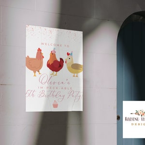 Chicken Birthday Poster – Personalized Farm Animal Party Decor, Digital ...