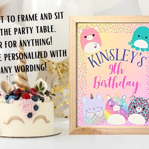 Birthday Squish Poster, Party Decor, Digital, Birthday Party Decor ...