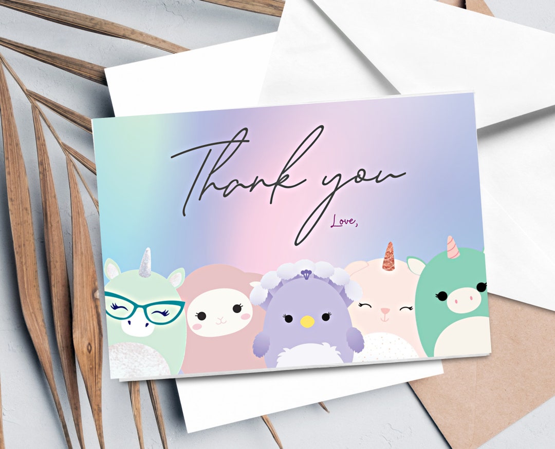 Squish Thank You Card, 6x4 for Birthday Parties, Social Media, Email ...