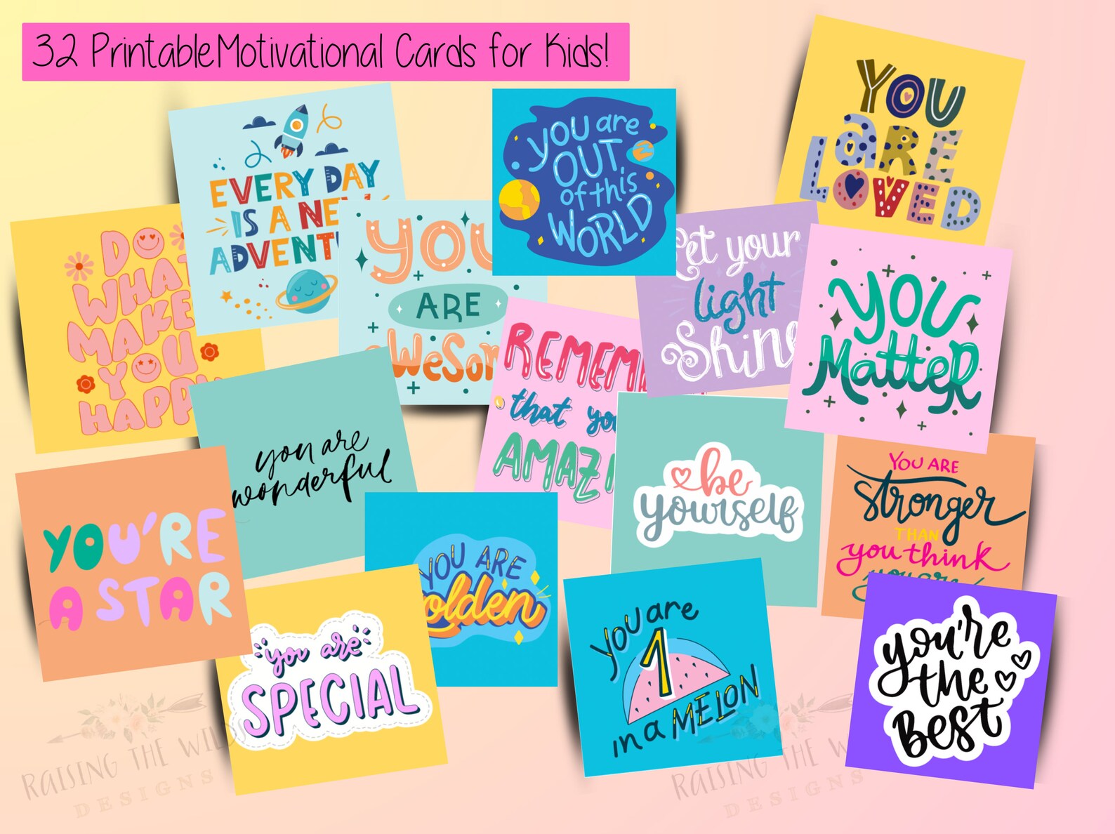 Kids Affirmation Cards | Printable Positive Quote Cards for Lunchboxes ...
