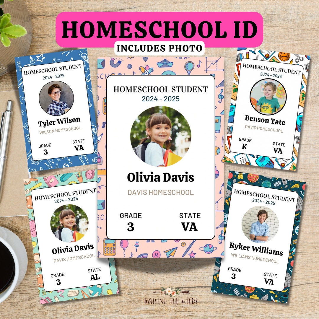 Homeschool ID Card | Personal Digital ID Card for Homeschoolers ...