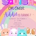 Squishy Birthday Invitation, Digital Girls Birthday Invite, Pink ...