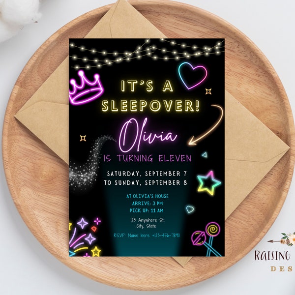 Neon Glow Sleepover - Etsy