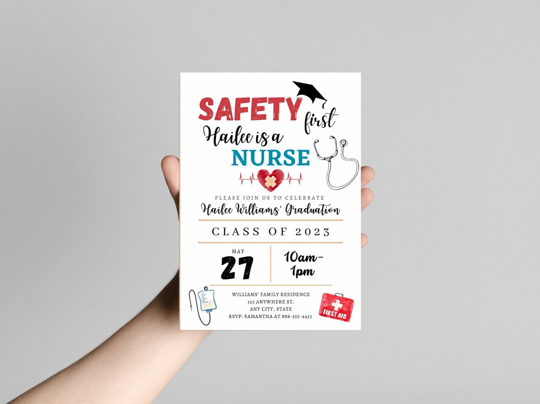 Nurse Grad Party Invitation Graduation Invite Nursing - Etsy