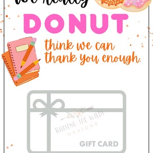 Teacher Thank You Card, DIGITAL, Coffee, 5x7, for Gift Cards, Donuts ...