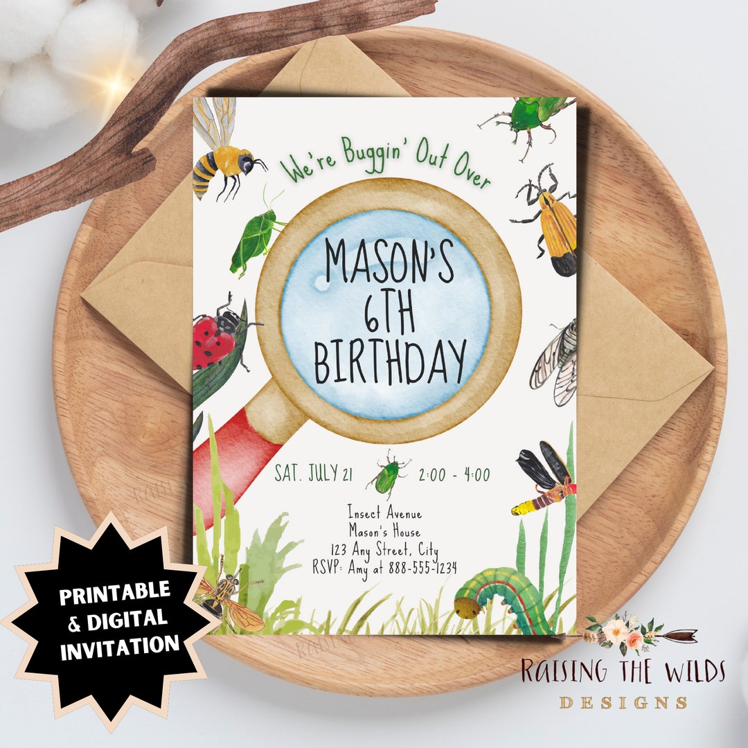 Bug Invitation, Bug Birthday, Insect Birthday, Worms Critters Crawlies ...