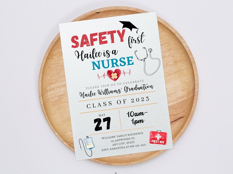 Nurse Grad Party Invitation Graduation Invite Nursing - Etsy