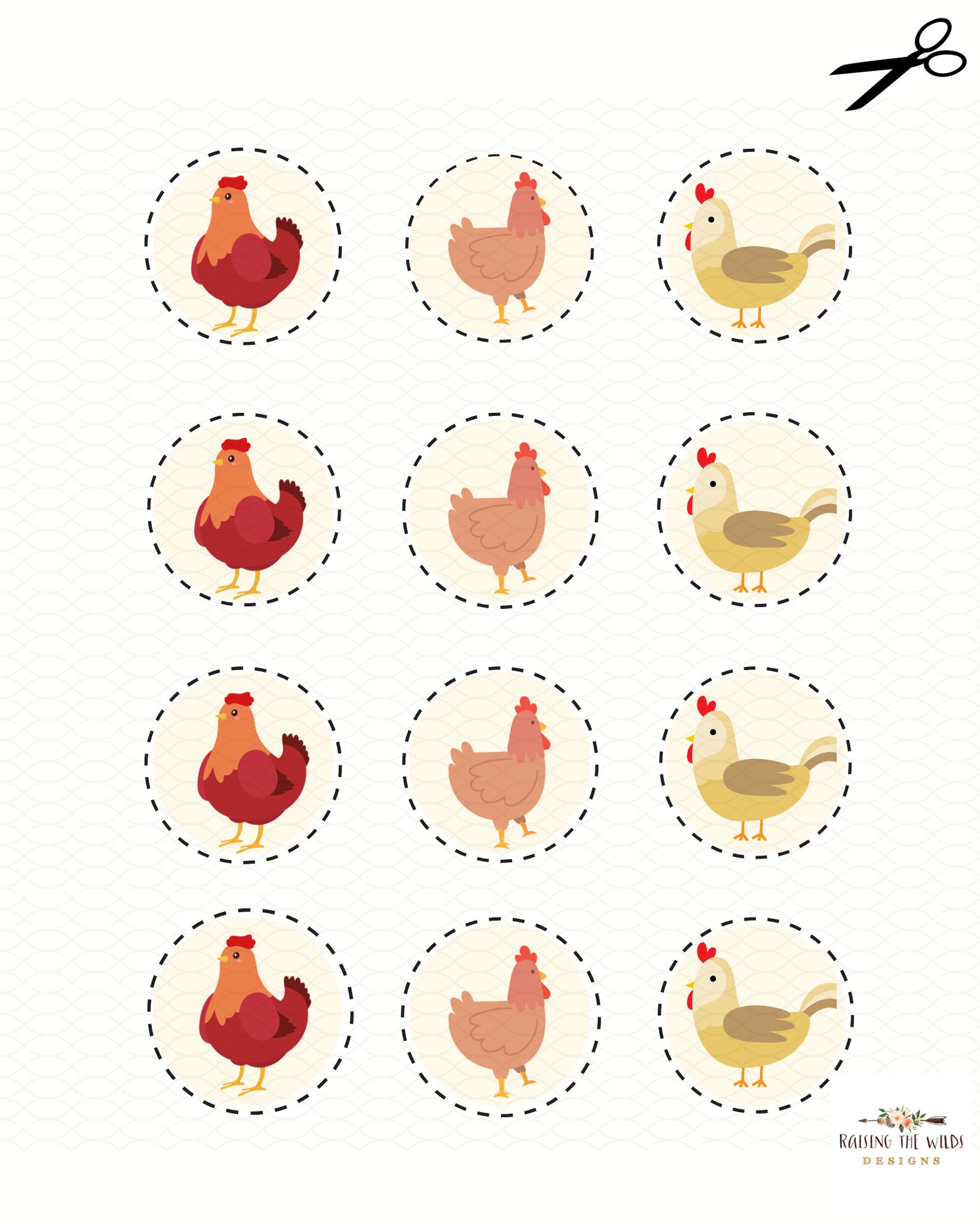 Chicken Cupcake Toppers INSTANT DOWNLOAD Birthday Party - Etsy